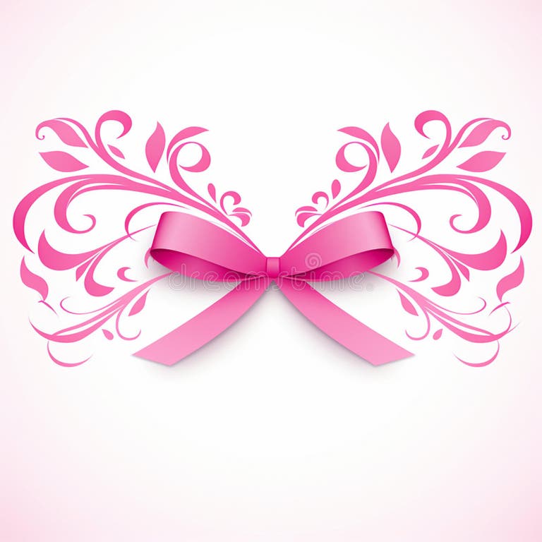 Simple Pink Ribbon for Everyday Use Stock Illustration - Illustration ...