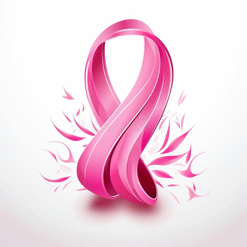 Simple Pink Ribbon on White Background a Straightforward and Effective ...