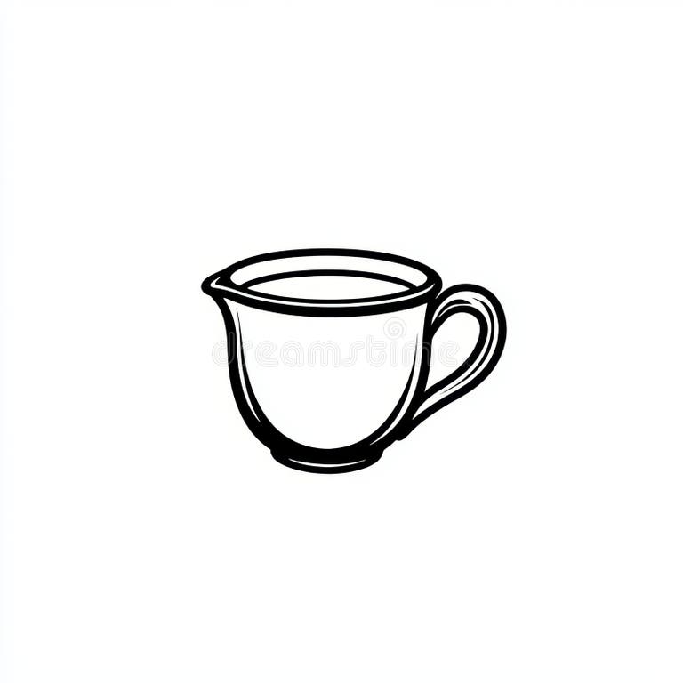 A Simple Pitcher Featuring a Handle and Spout is Represented by a Black ...