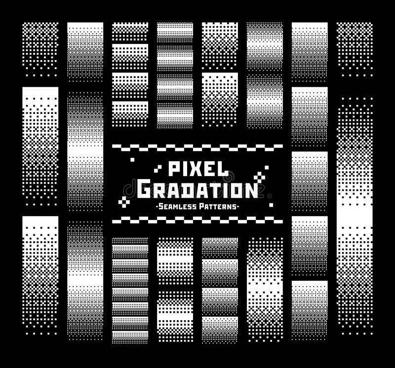 Simple Pixel Art Seamless Swatch Pattern, Gradation from Black To ...