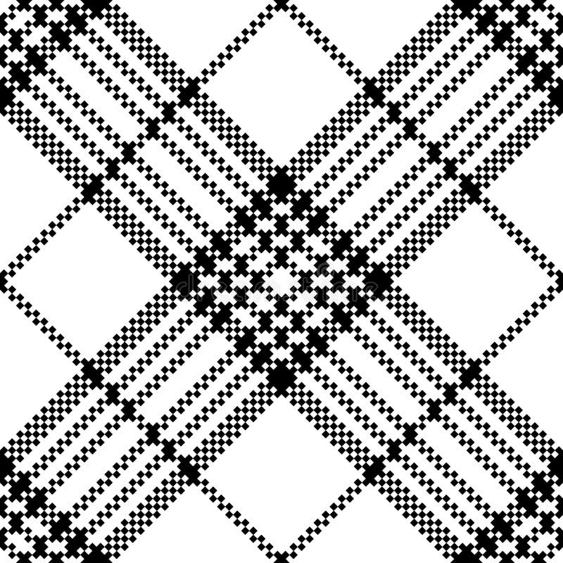 Simple Pixel Check Black White Seamless Pattern Stock Vector ...