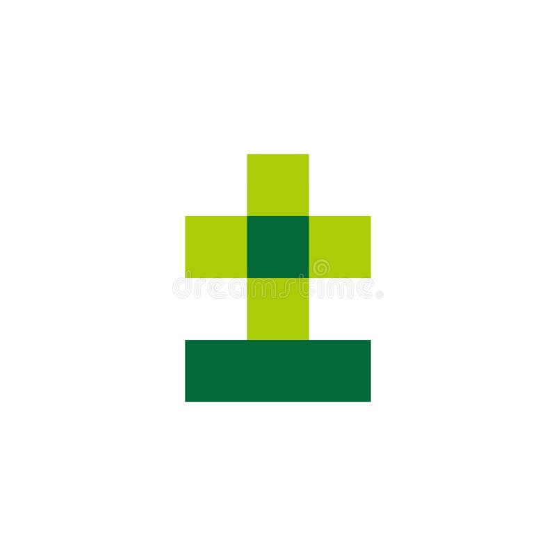 Simple Pixel Plus Medical Green Logo Vector Stock Vector - Illustration ...