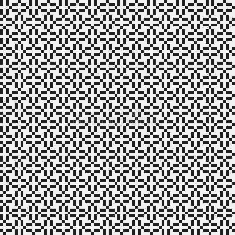 Simple Pixelated Pattern with Monochrome Geometric Shapes Stock Vector ...