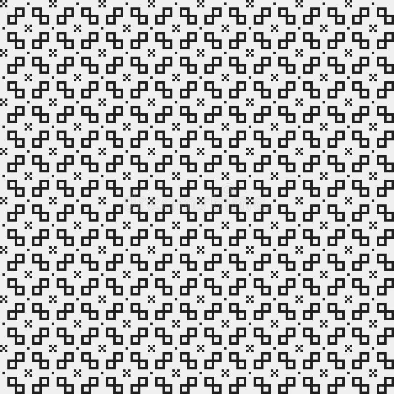 Simple Pixelated Pattern with Monochrome Geometric Shapes Stock Vector ...