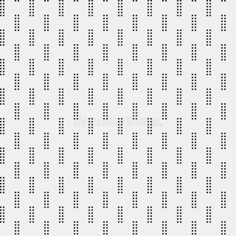 Simple Pixelated Pattern with Monochrome Geometric Shapes Stock Vector ...