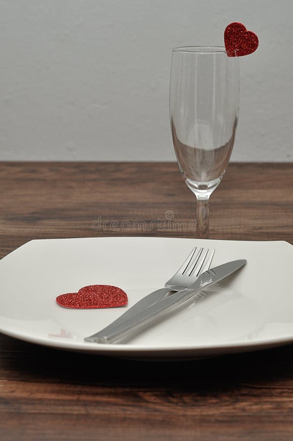 A Simple Place Setting for Valentines Day Stock Image - Image of event ...