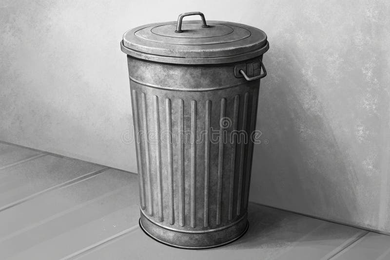 Plain Basic Trash Bin Simple Design Stock Illustration - Illustration ...