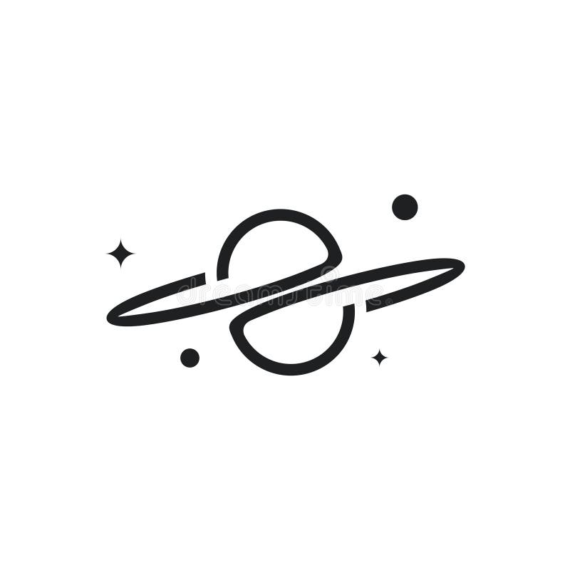 Simple Planet Outline Logo Design. Premium Vector Stock Vector ...