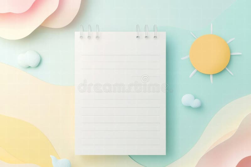 Modern Planner Layout Featuring Abstract Nature Elements with Sun ...