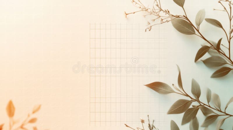 Subtle Grid Planner Layout with Minimalist Design and Botanical Accents ...