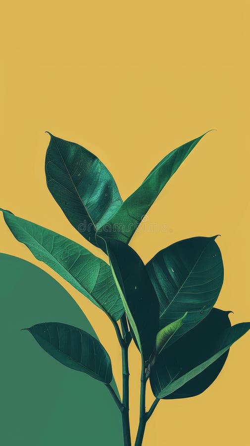 Simple Plant Design with a Focus on Poster Composition Stock ...