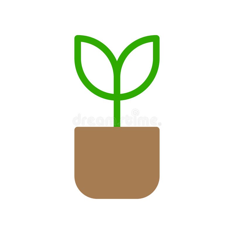 Simple Plant in Pot. Concept of Growth, Nature, and Sustainability ...