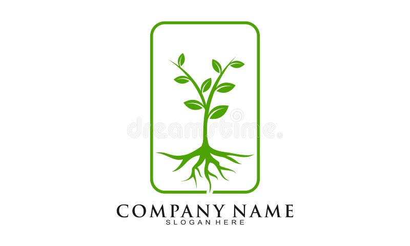 Simple Plant with Root Vector Logo Stock Vector - Illustration of ...