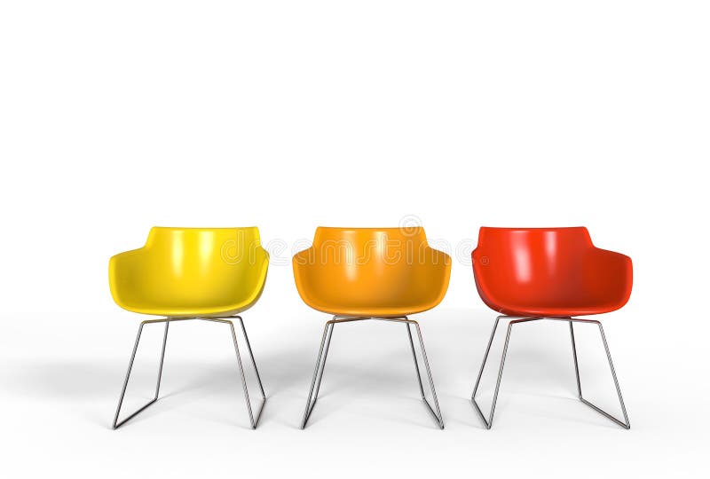 Simple Plastic Chairs - Warm Colors Stock Image - Image of lifestyle ...