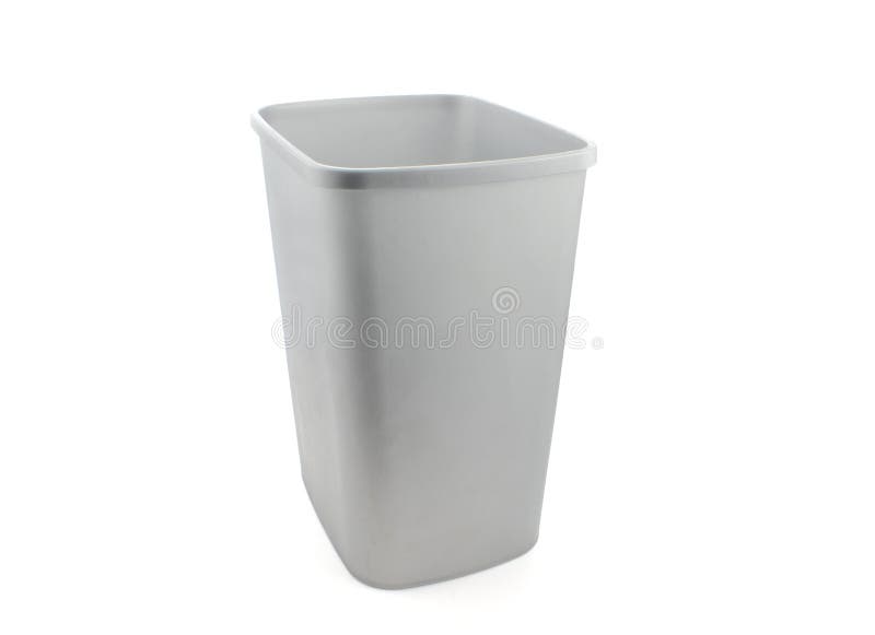 Simple Plastic Trash Can for Indoor Use Isolated on White Background ...