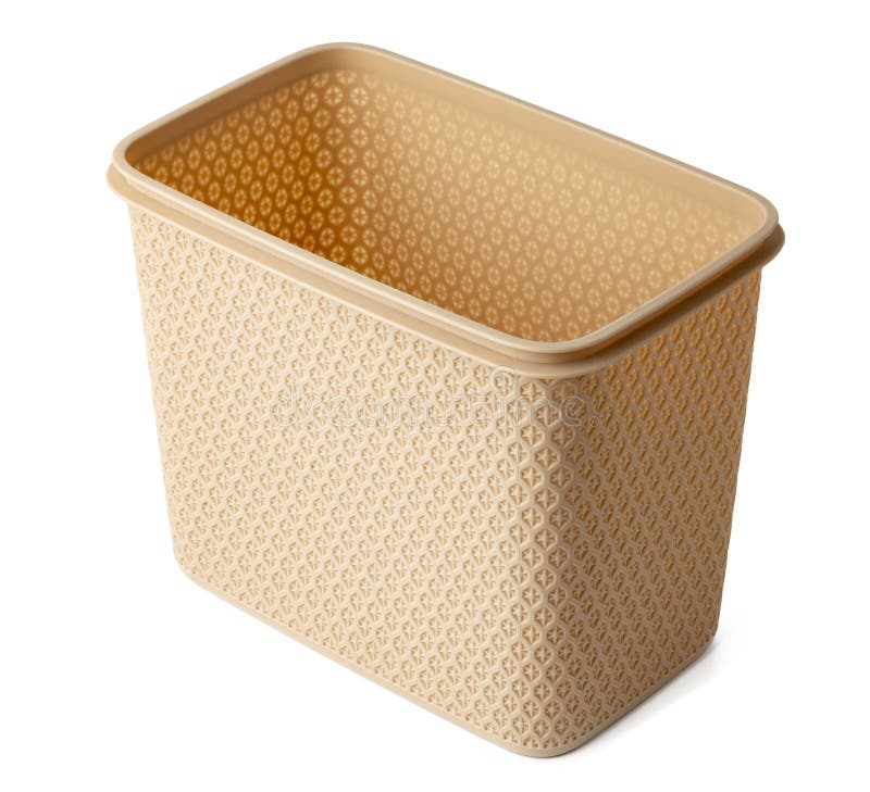 Simple Plastic Trash Can for Indoor Use Isolated on White Background ...