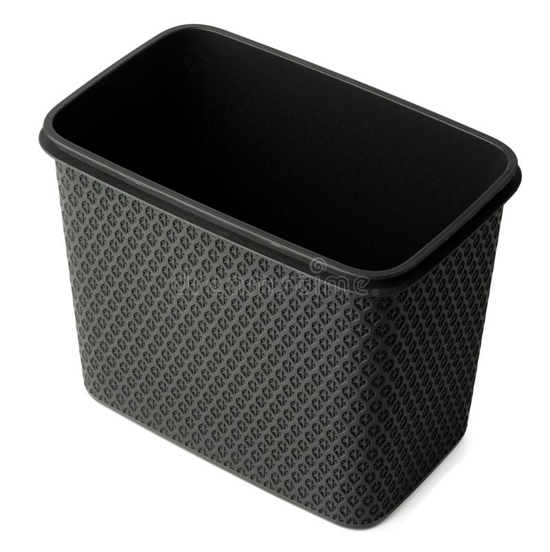 Simple Plastic Trash Can Isolated on White Background Stock Photo ...