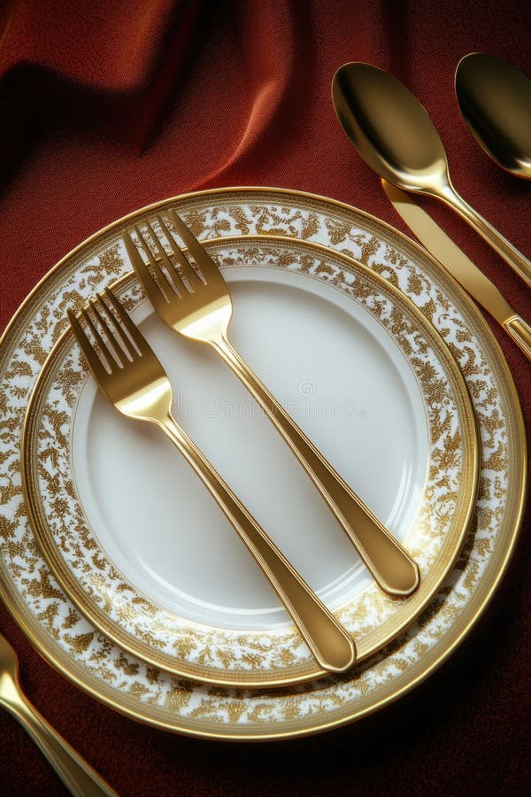 Plate with utensils stock image. Image of knife, dinner - 378049707