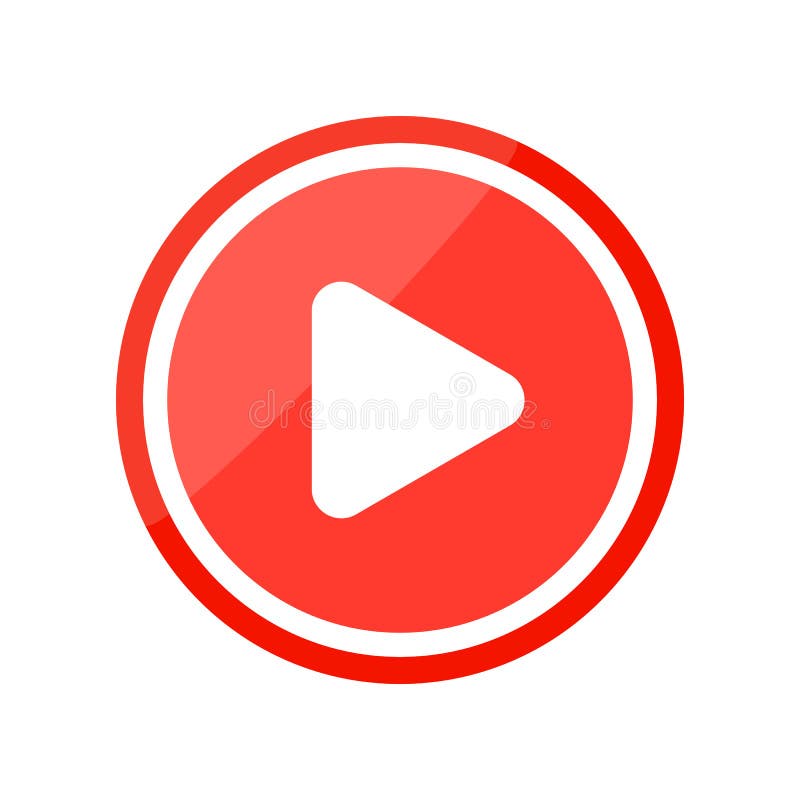 Simple Play Button Icon with a Sense of Gloss. Vector. Editorial ...