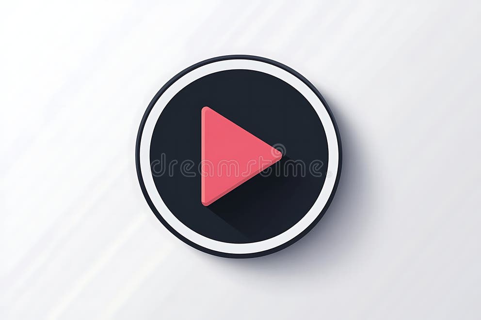 Simple Play Button Icon with Shadow and Modern Look Stock Illustration ...