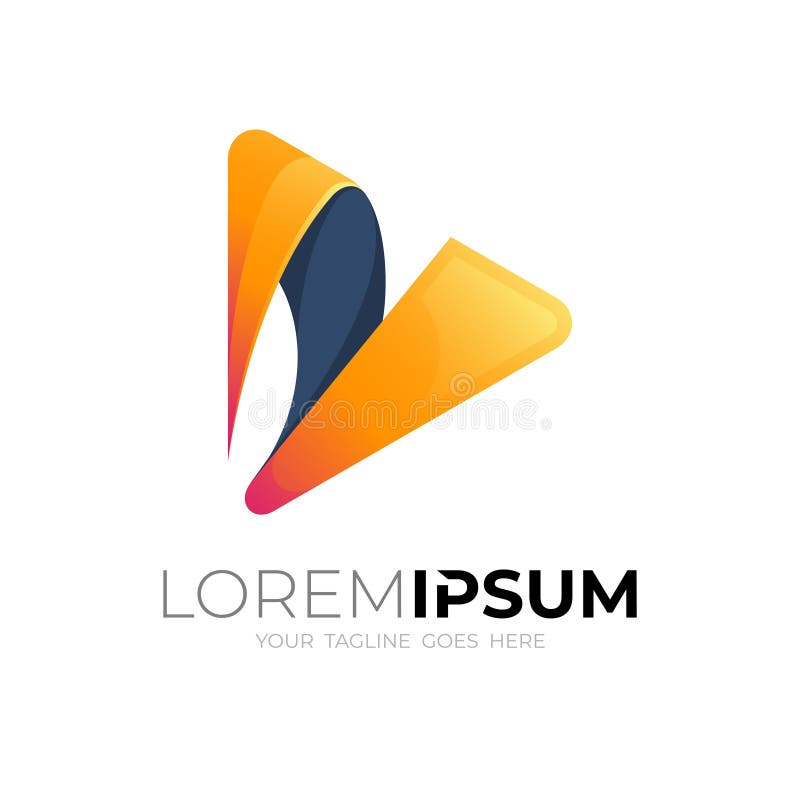 Simple Play Logo Technology and Colorful Design Vector Stock Vector ...