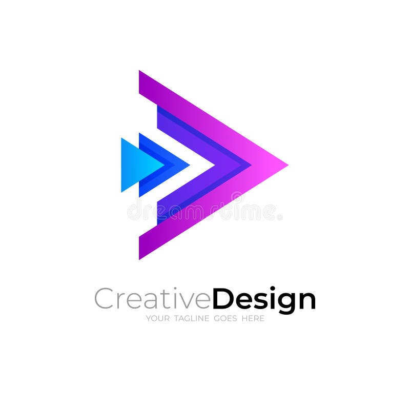 Simple Play Logo with Audio Design Technology Stock Vector ...