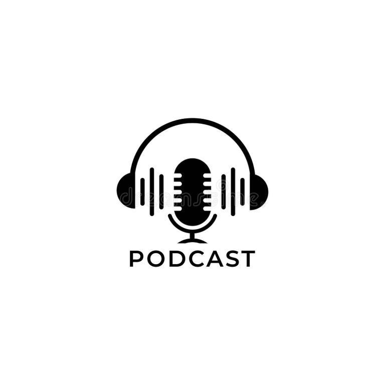 Simple Podcast Logo Template Using Microphone and Headset Stock ...