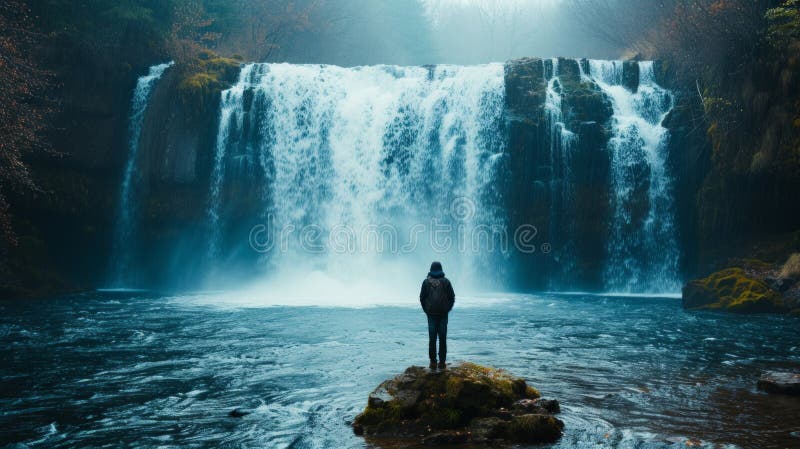 Simple yet Poignant Image Featuring a Waterfall Scene Embraced by a ...