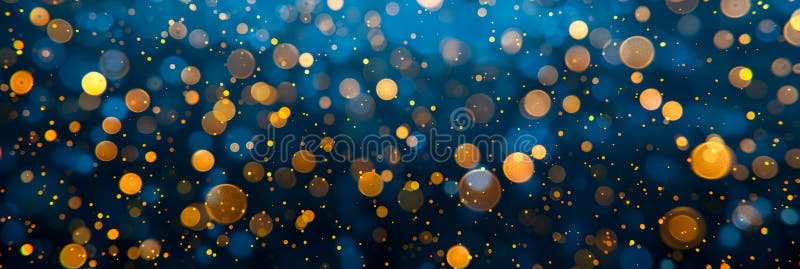Simple Polka Dot Pattern on a Dark Blue Background with Glittery Gold ...