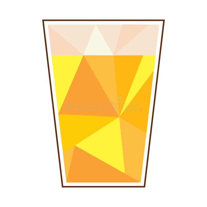 Simple Polygonal Pint Glass. Vector Stock Vector - Illustration of cold ...