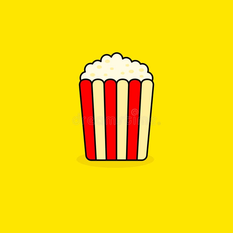 Simple Popcorn Icon with Shadow Stock Vector - Illustration of popcorn ...