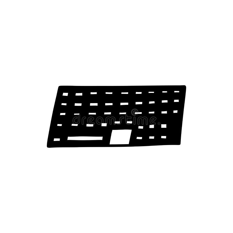 Simple Portable Abstract Desktop Keyboard. Vector Doodle Stock Vector ...