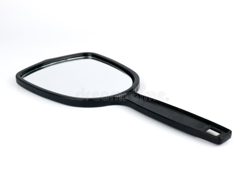 A Simple Portable Mirror Isolated on White Stock Image - Image of view ...