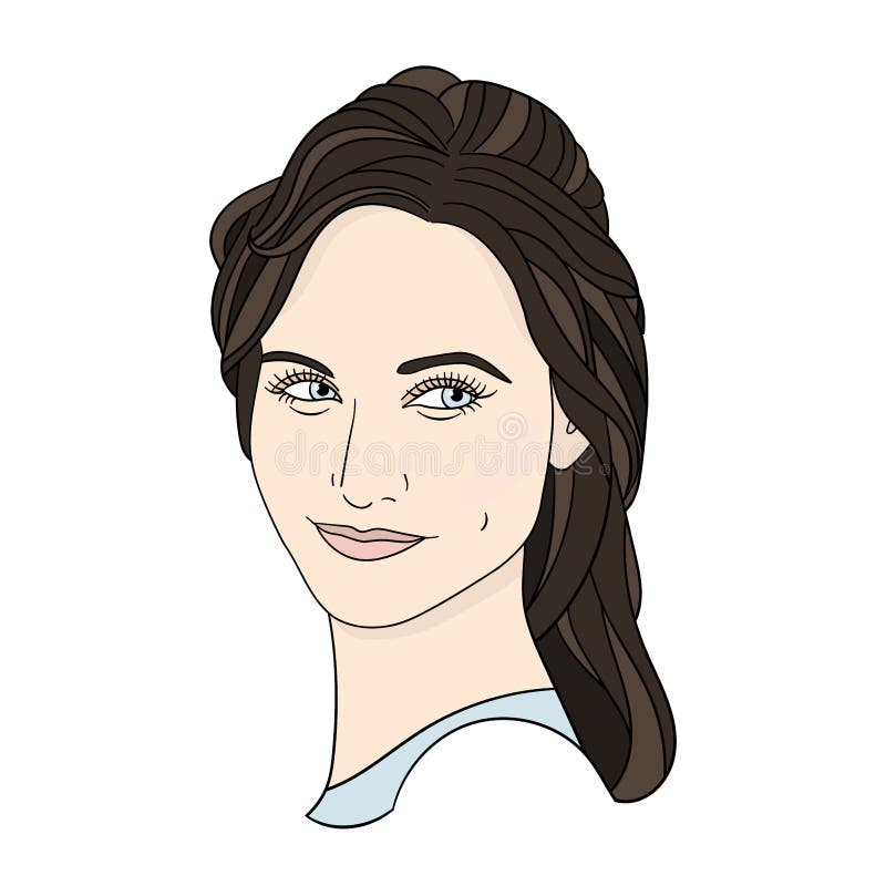 A Simple Portrait of a Girl Stock Vector - Illustration of abstract ...
