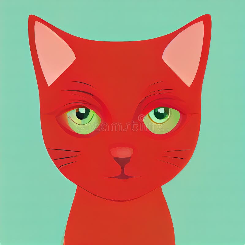 A Simple Portrait of a Red Cat. Full Face Image. AI-generated Stock ...