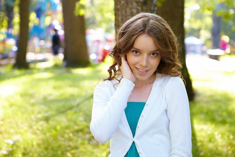 Simple Portrait of Young Woman. Stock Image - Image of beautiful, long ...