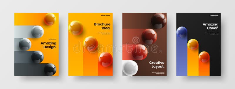 Simple Poster Design Vector Concept Bundle Stock Vector - Illustration ...