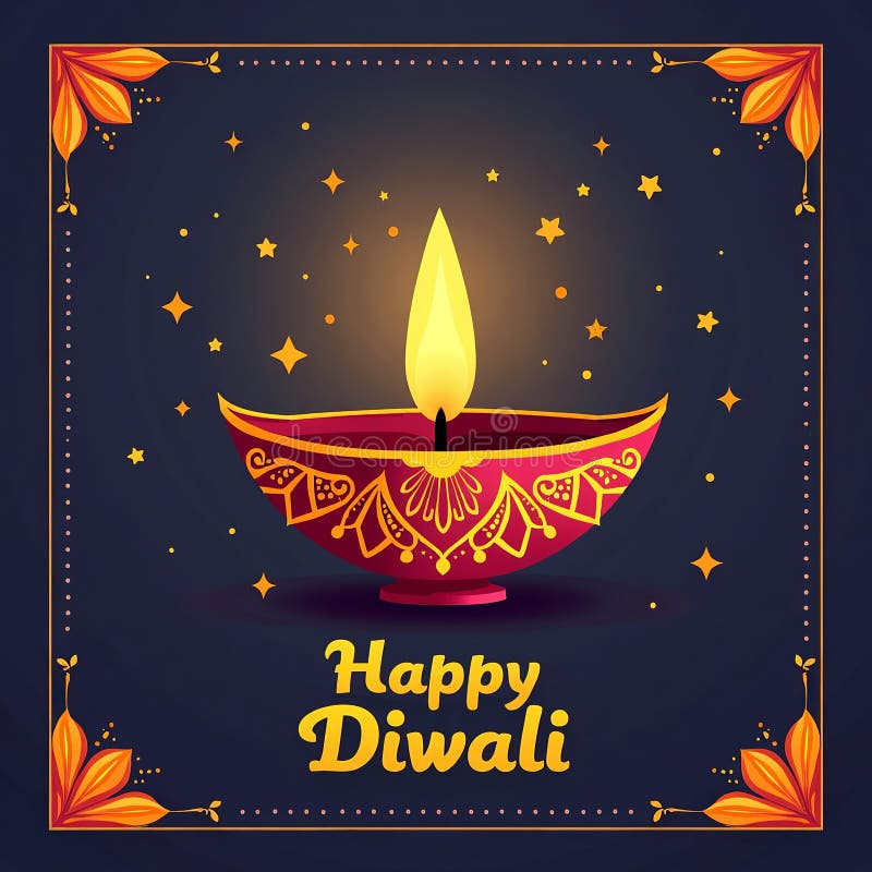Simple Poster Wishing Happy Diwali Stock Illustration - Illustration of ...