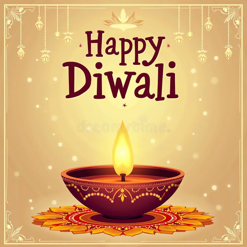 Simple Poster Wishing Happy Diwali Stock Illustration - Illustration of ...