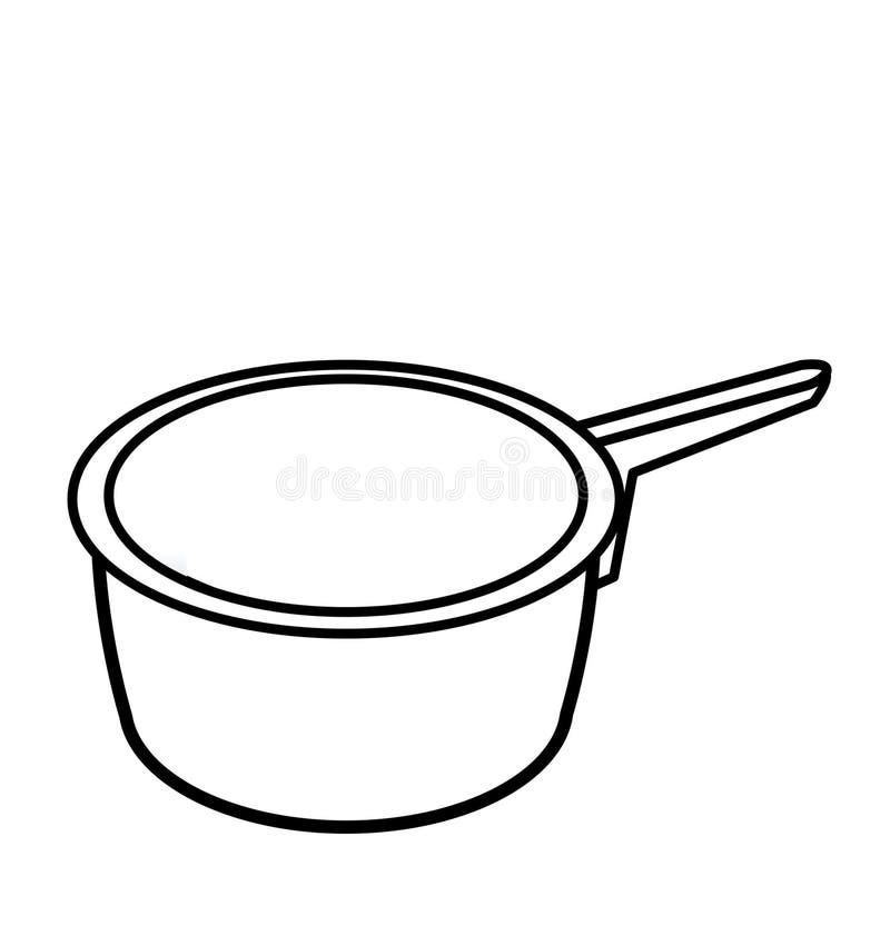 Simple Pot Outline Lineart Icon Stock Vector - Illustration of kitchen ...