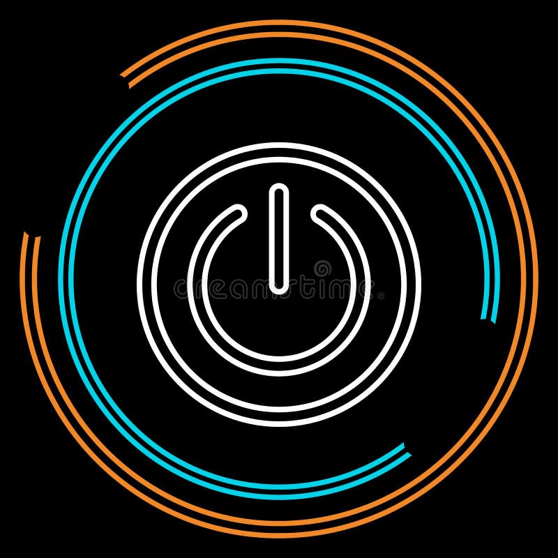 Simple Power Button Icon Mobile Phone Element Symbol or App Logo on or ...