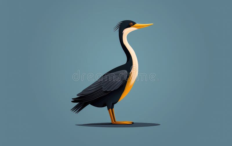A Simple yet Powerful Cormorant Bird Icon Stock Illustration ...