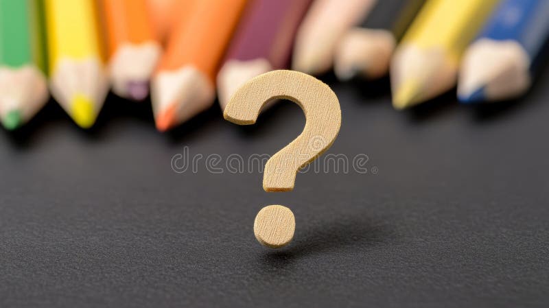 Conceptual Question a PencilDrawn Question Mark Resting on a Textured ...