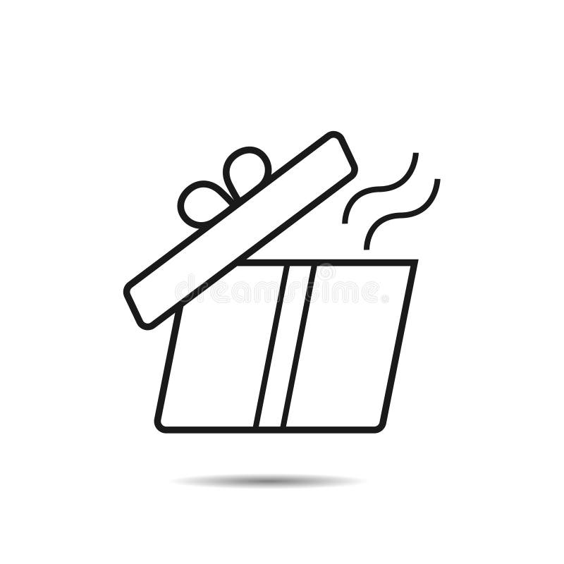 Simple Present Box Outline Icon Stock Vector - Illustration of design ...