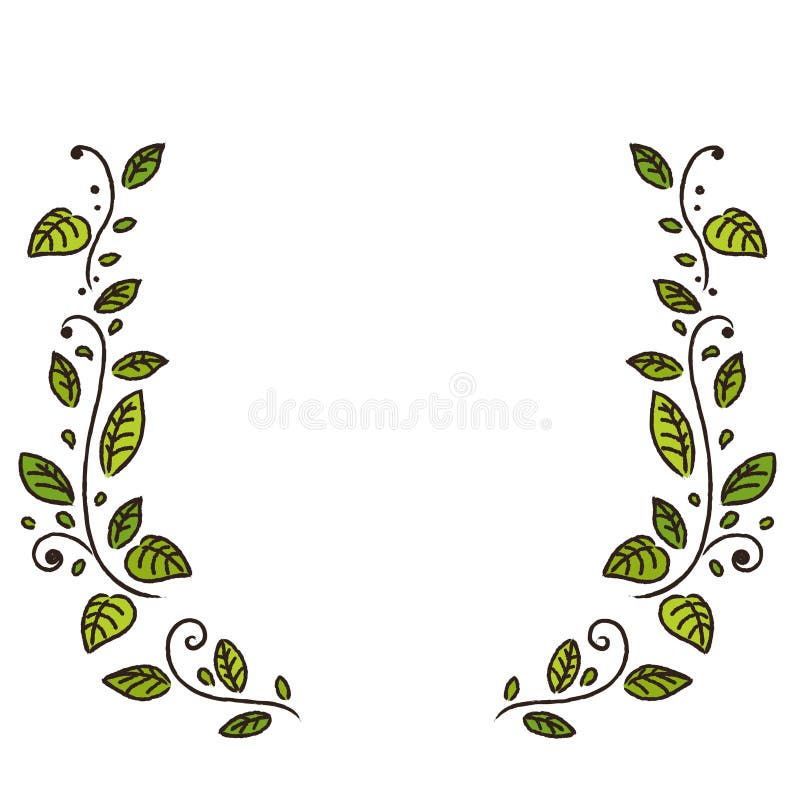 Simple and Pretty Leaves Plant Frame Illustration Stock Vector ...