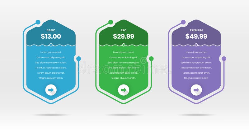Simple Price and Plan Comparison List with Abstract Shapes Stock Vector ...