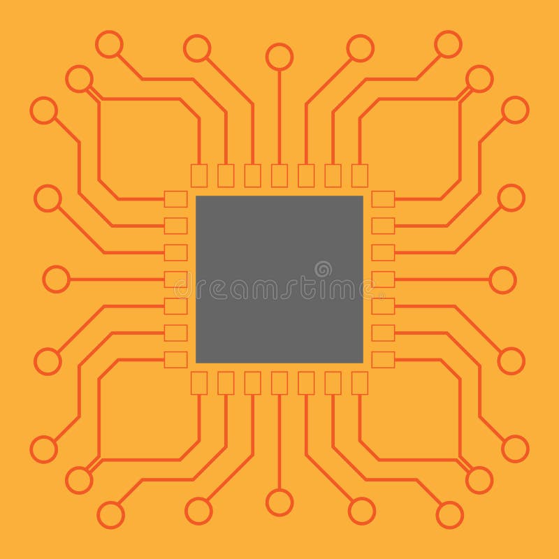 Simple Printed Circuit Board, Vector Illustration Stock Vector ...