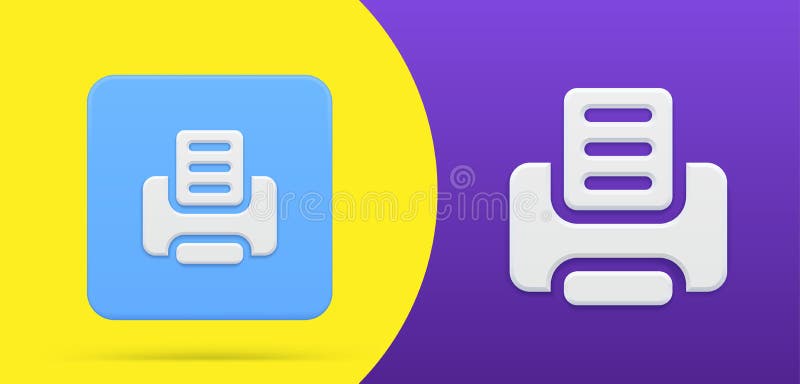 Simple Printer 3d Icon Button Set Vector Illustration. Emblem Modern ...