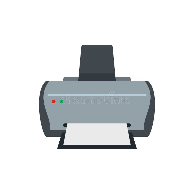 Simple Printer Icon, Flat Style Stock Illustration - Illustration of ...