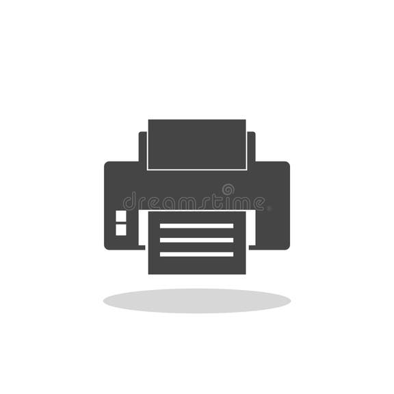 Simple Printer Icon with Shadow Stock Illustration - Illustration of ...